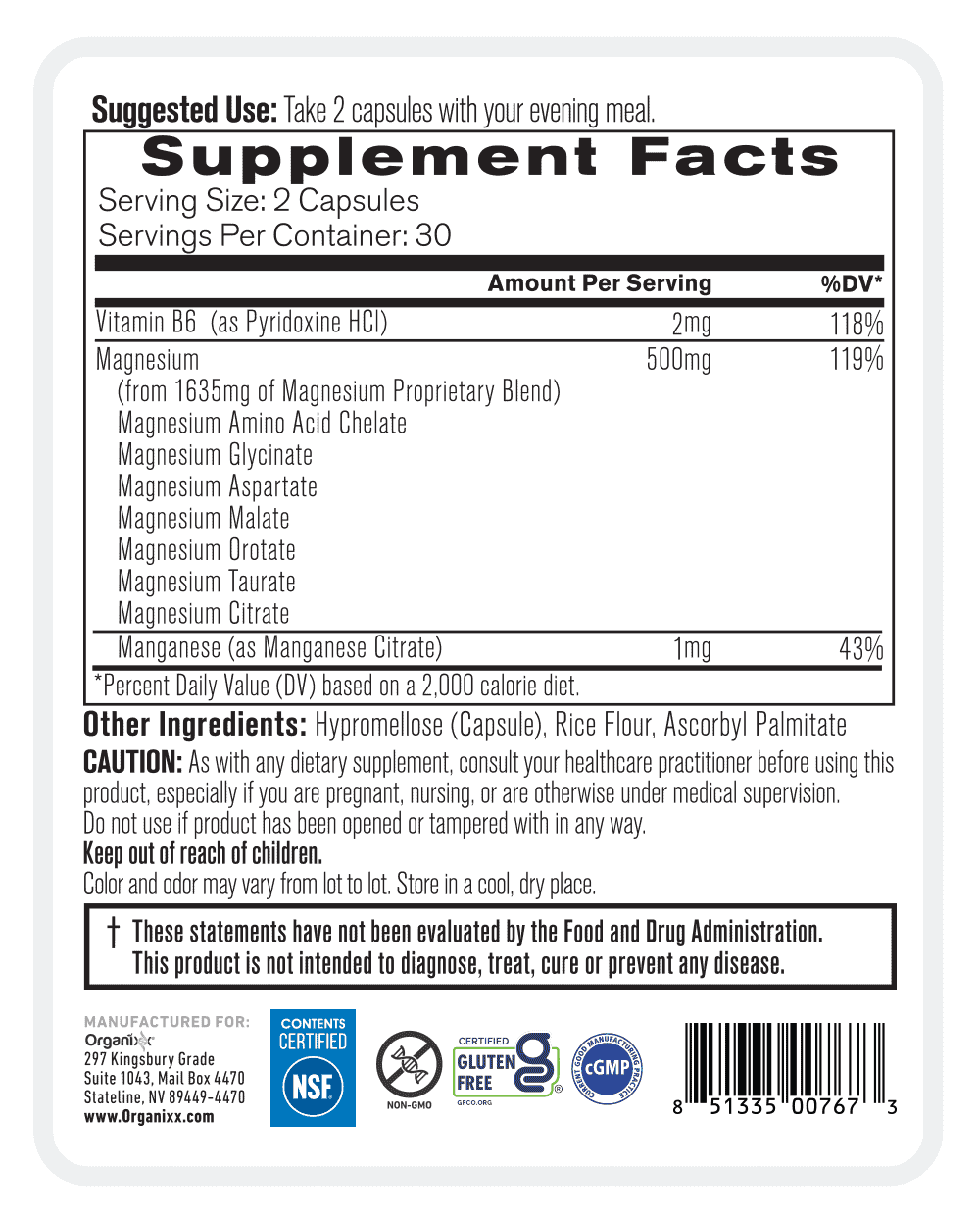 Magnesium 7 - Buy 2 Get 1 Free | Organixx